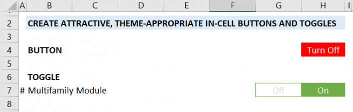 How To Create Dynamic In Cell Buttons And Toggles In Excel Acre