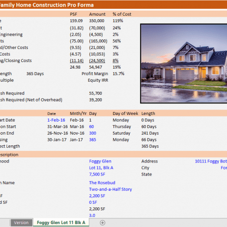 Single Family Home Construction Pro Forma - Adventures in CRE