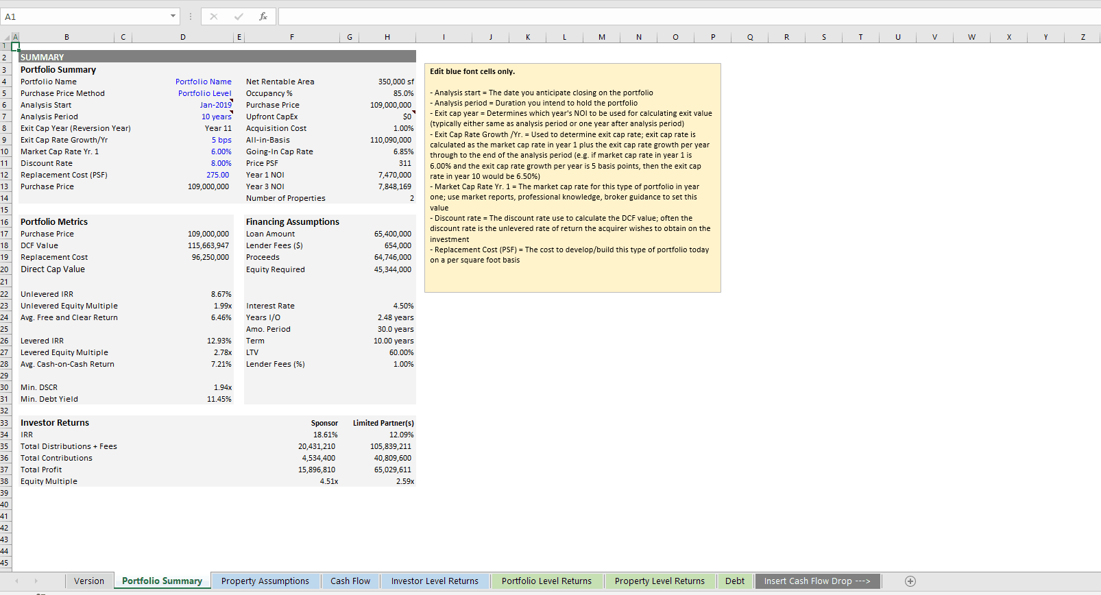 Real Estate Portfolio Valuation Model in Excel - Adventures in CRE