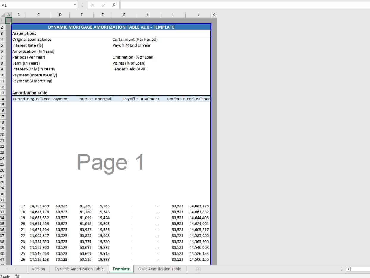 Watch Me Build Two Amortization Tables - Template and Completed Modules ...