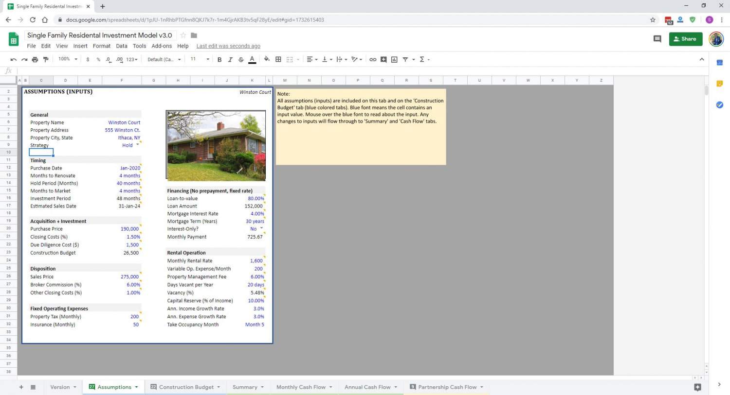 Real Estate Financial Modeling Using Google Sheets - Adventures in CRE