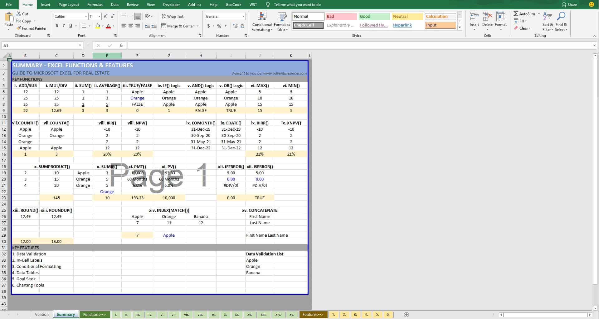 Definitive Guide to Microsoft Excel for Real Estate - Template and ... Definitive Guide to Microsoft Excel for Real Estate - Template and ...