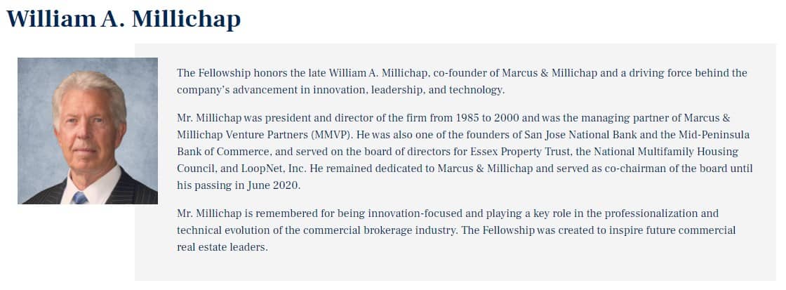 Introducing the William A. Millichap Fellowship - Adventures in CRE