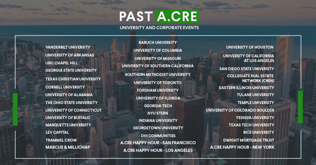 University Speaking Schedule - Adventures in CRE