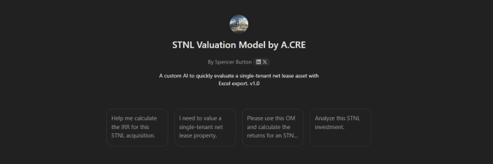 Single-Tenant Net Lease Valuation Model - Excel Custom GPT