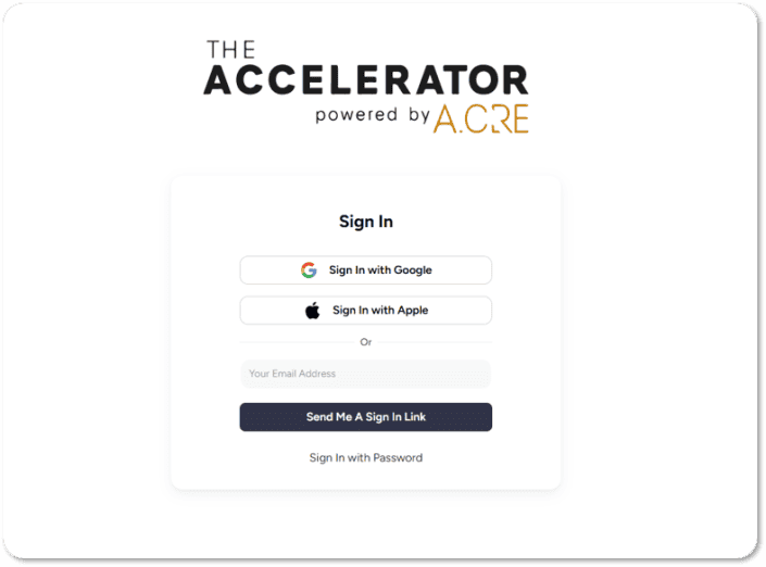 Accelerator Interim Login - Adventures in CRE